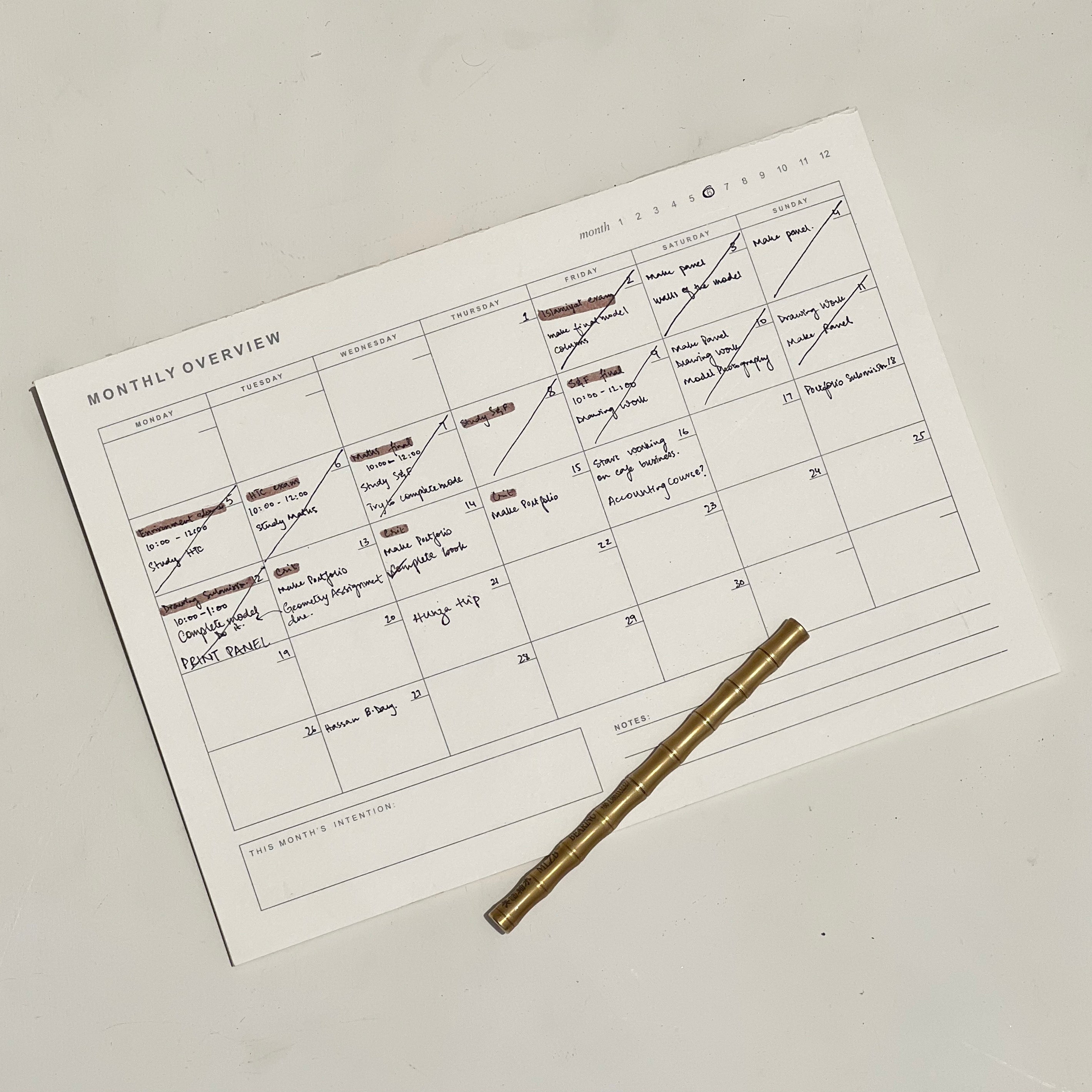 Monthly Overview Notepad – The Bind Company