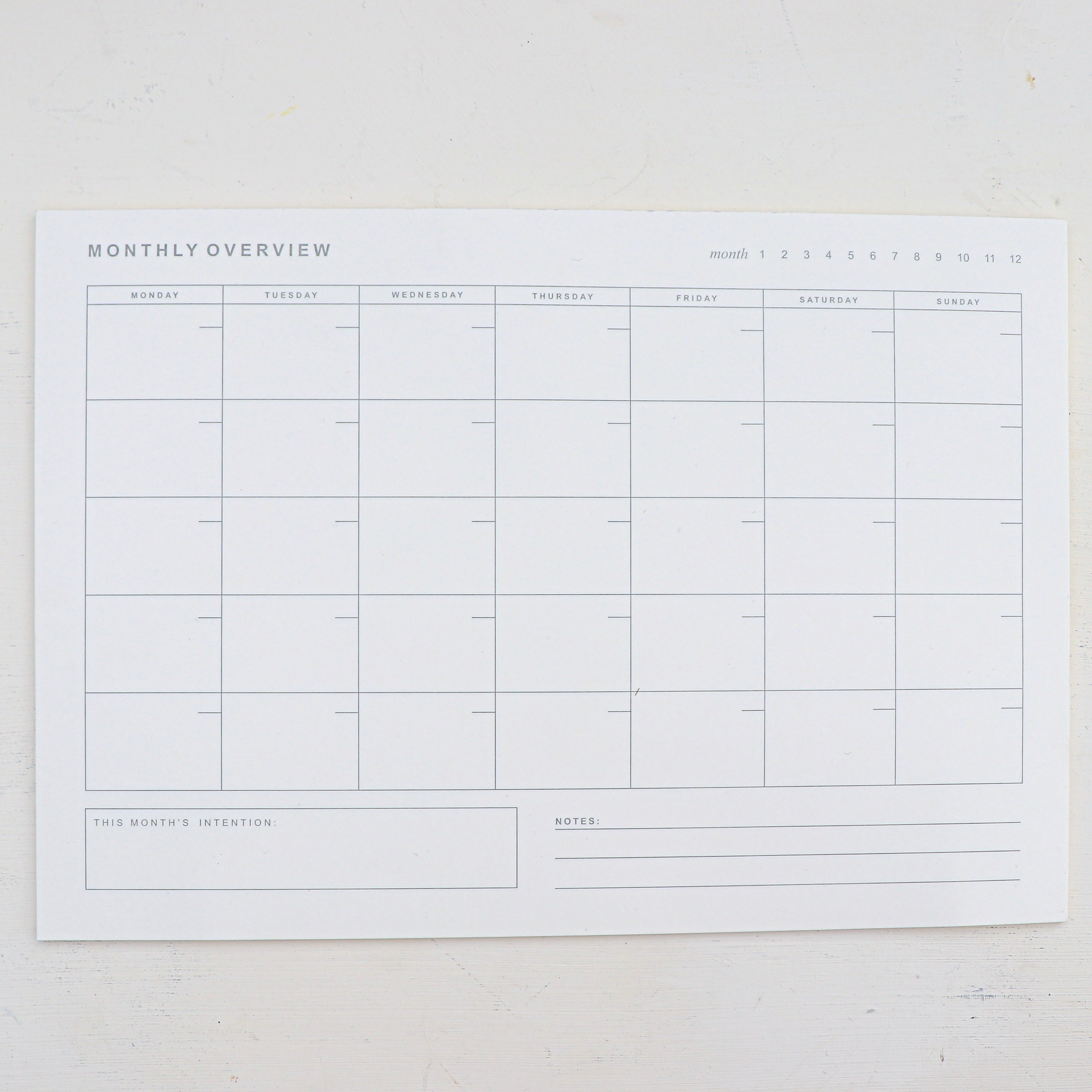 Monthly Overview Notepad – The Bind Company