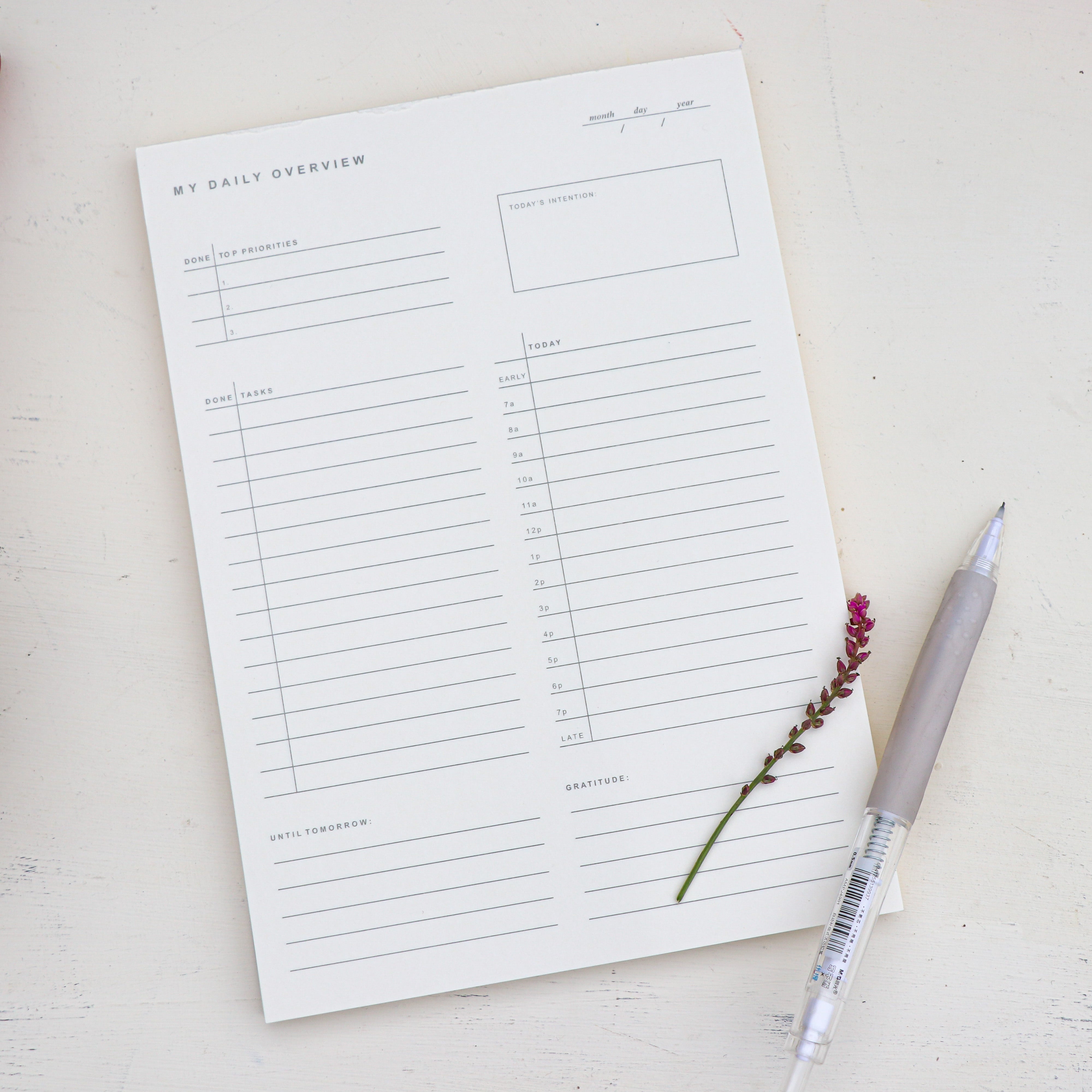 Daily Overview Notepad – The Bind Company